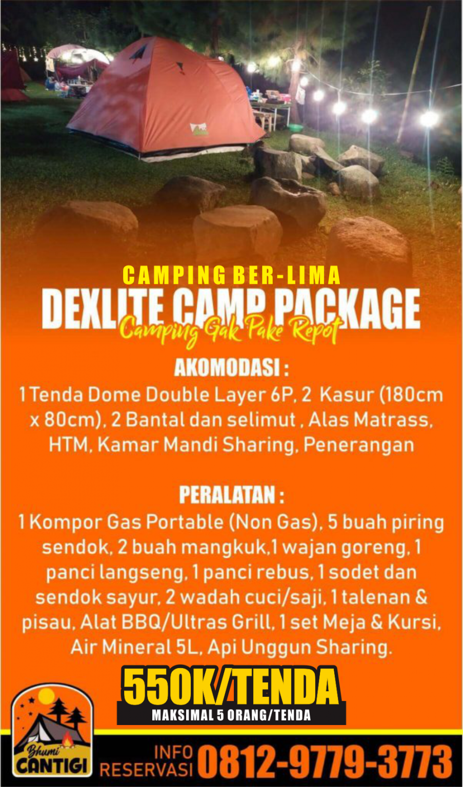 Biaya Camping Di Cidahu